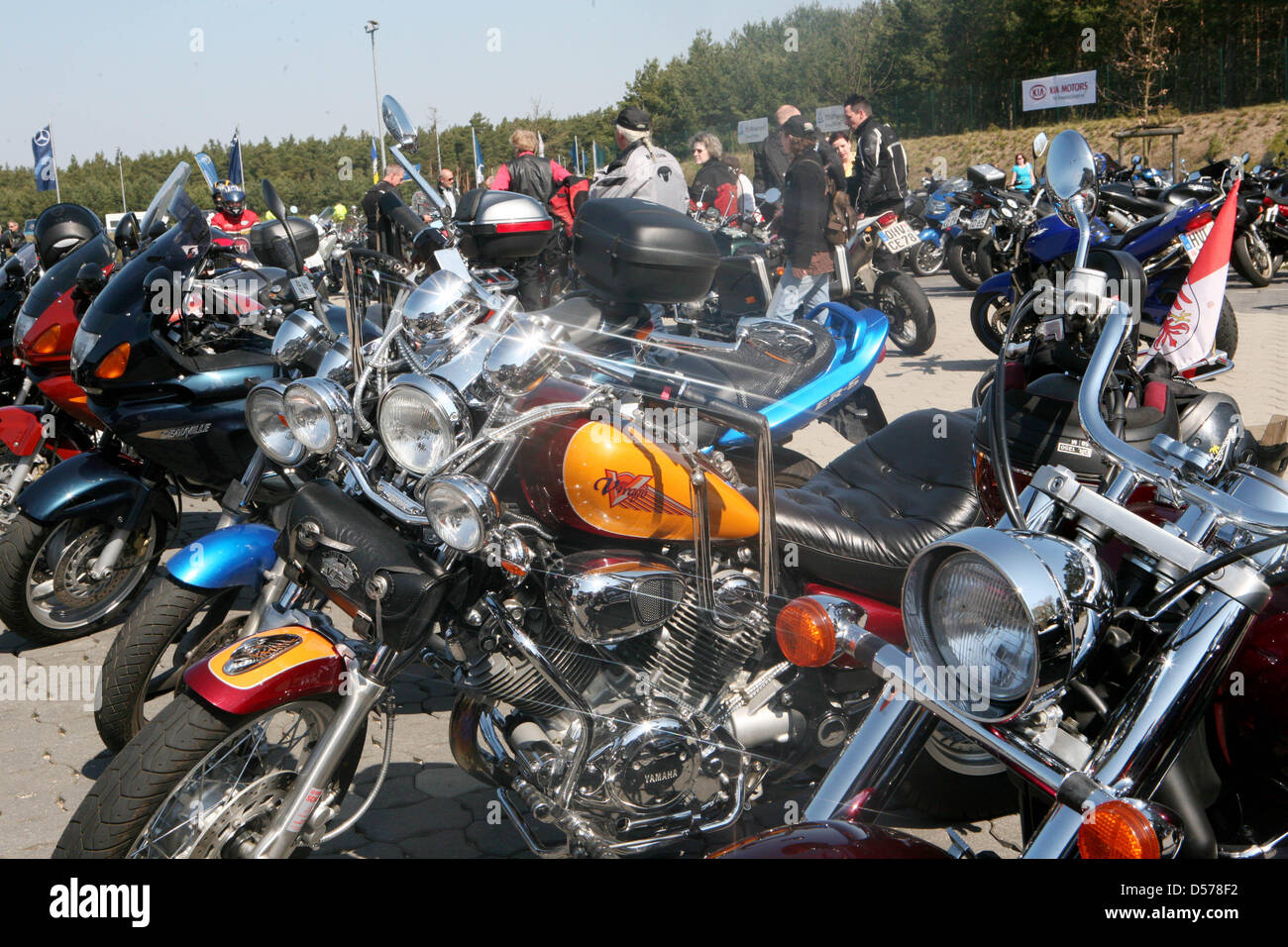 More than 1,000 motocyclists meet for a driving training at ADAC safety ...