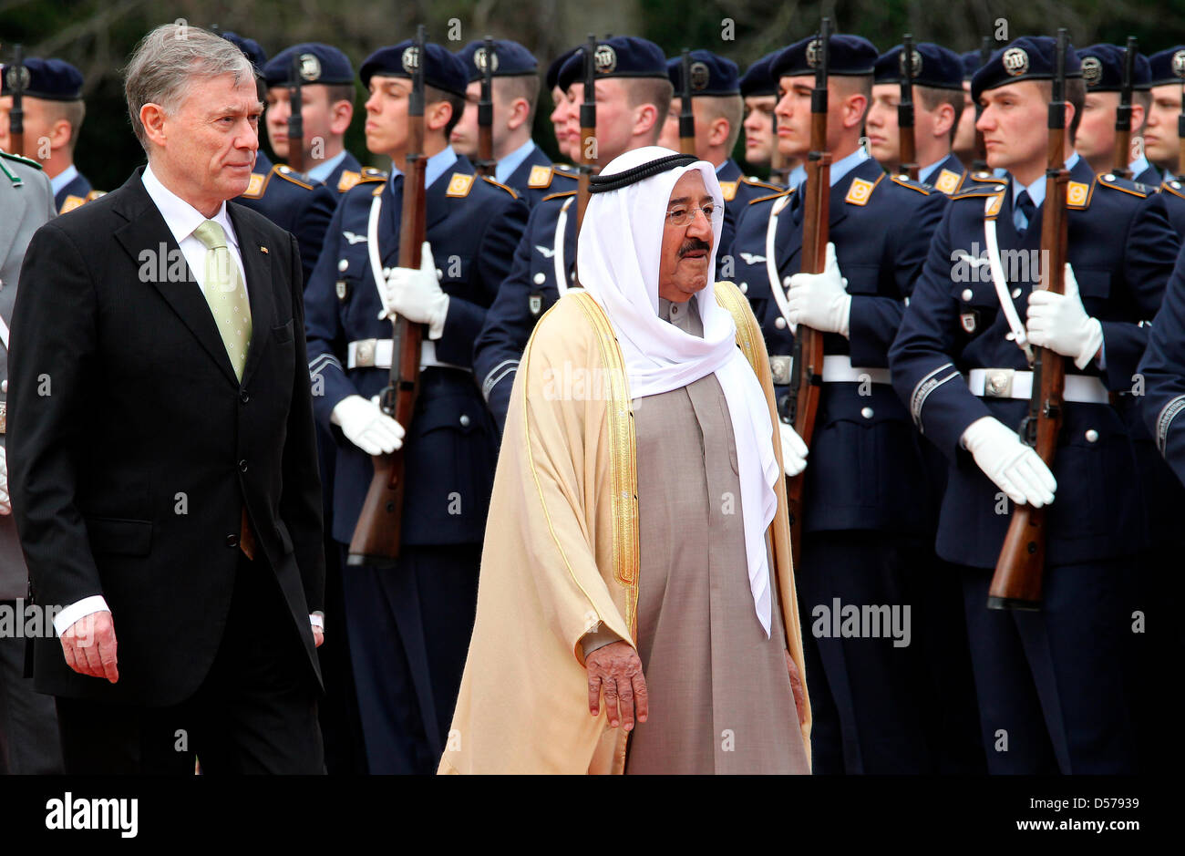 German Federal President Horst Koehler (L) welcomes Kuwaitian Emir ...