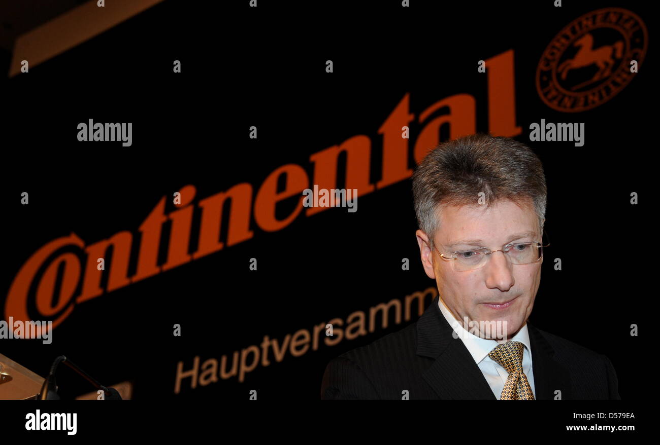 Elmar Degenhart, CEO of Continental, pictured at the company's general ...