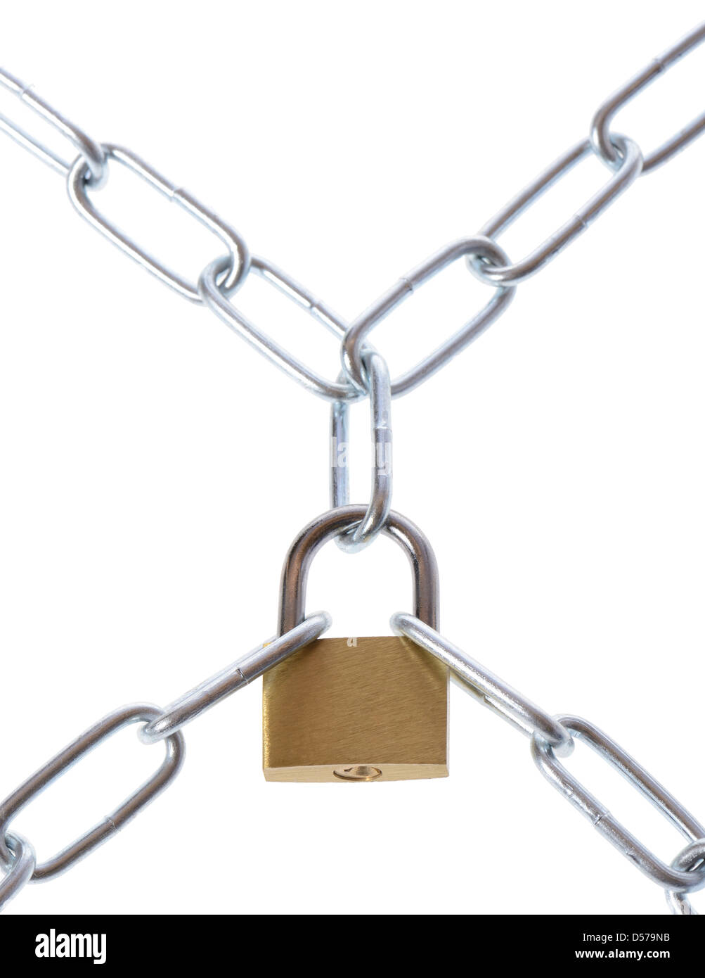 security chain and padlock on white background Stock Photo - Alamy