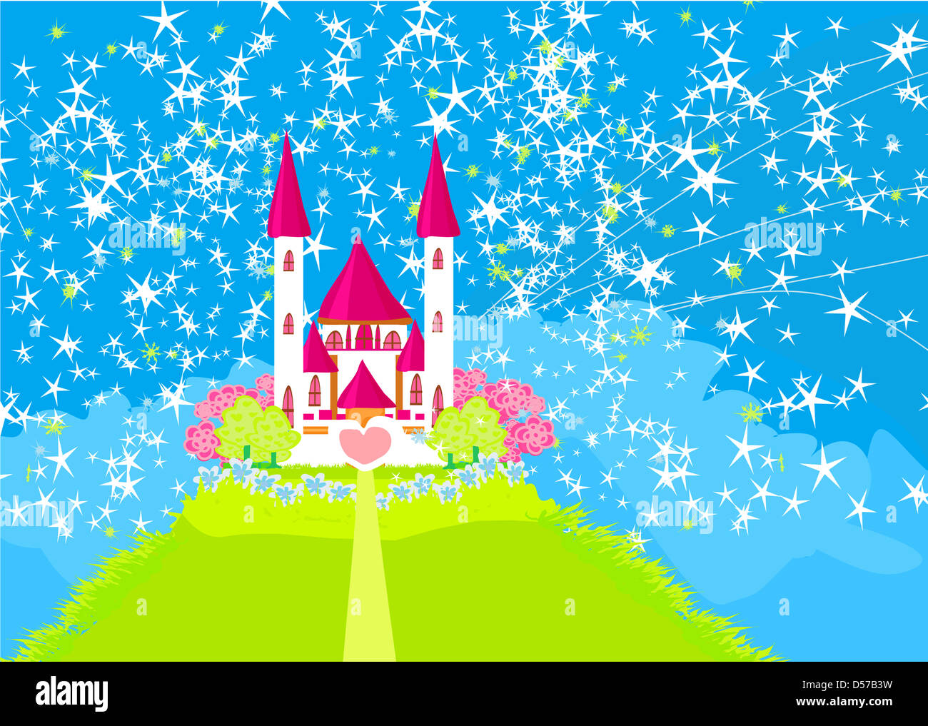 Magic fairy tale princess castle landscape abstract hi-res stock ...