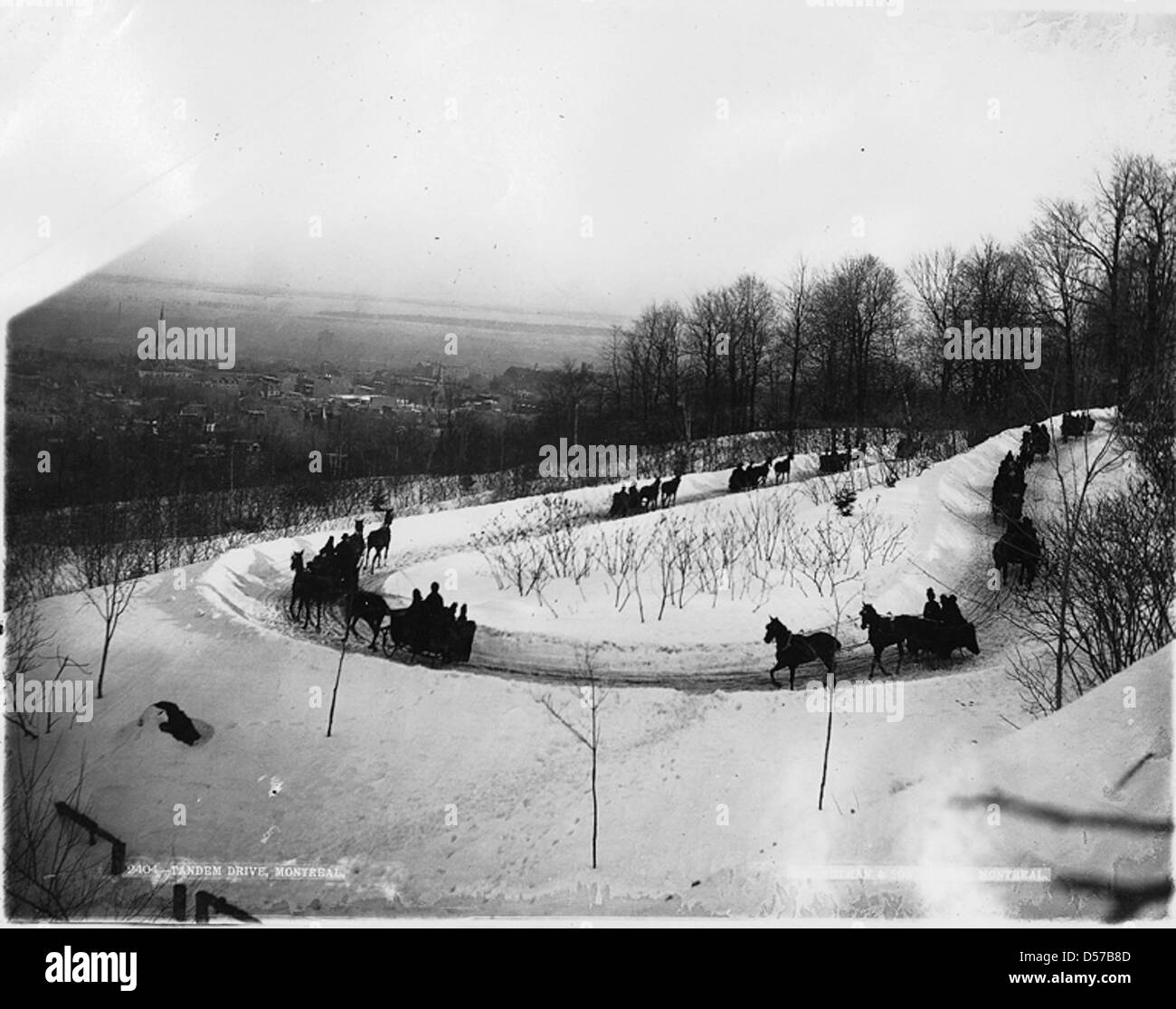 A historic photograph from Montreal, Quebec, in 1889, showcasing a ...