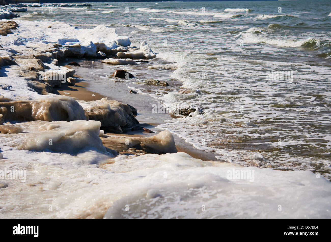 Spring beach of Baltic sea ice-covered Stock Photo - Alamy