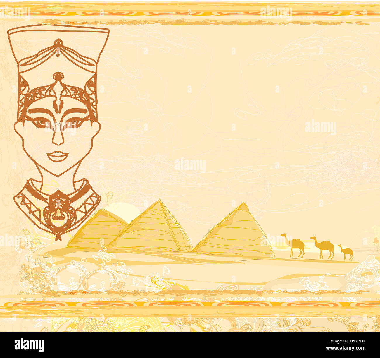old paper with Egyptian queen Stock Photo - Alamy