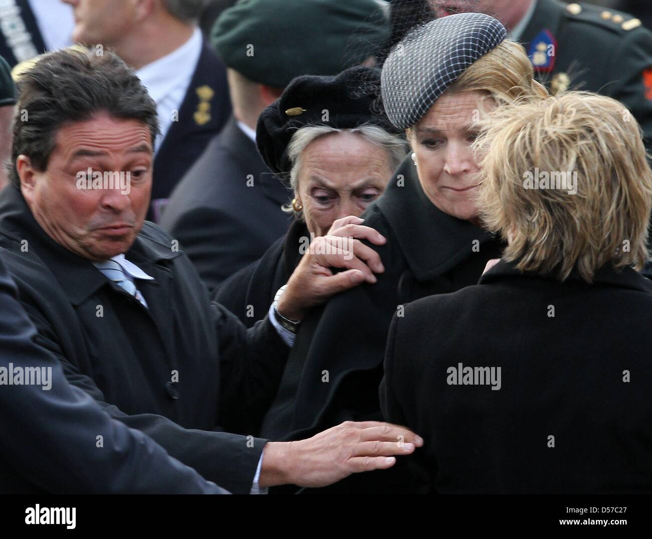 Princess Maxima of the Netherlands (C) flees as panic breaks out during ...