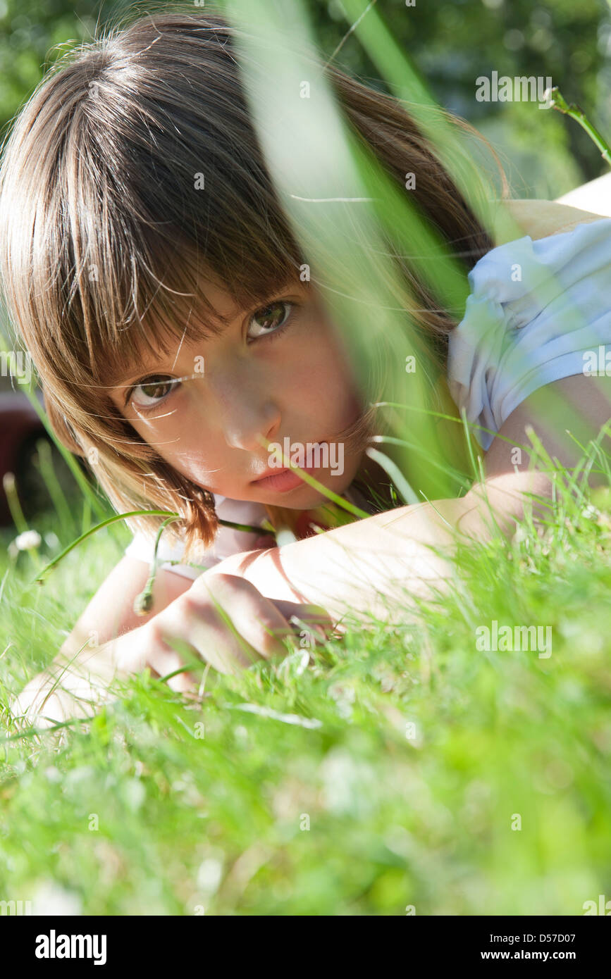 Portrait girl from below hi-res stock photography and images - Alamy