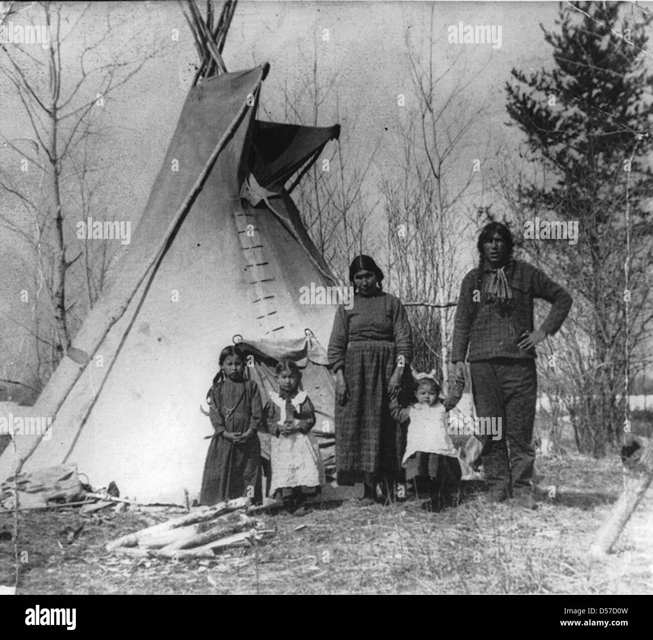 A photograph of an Aboriginal family near Prince Albert, Saskatchewan ...