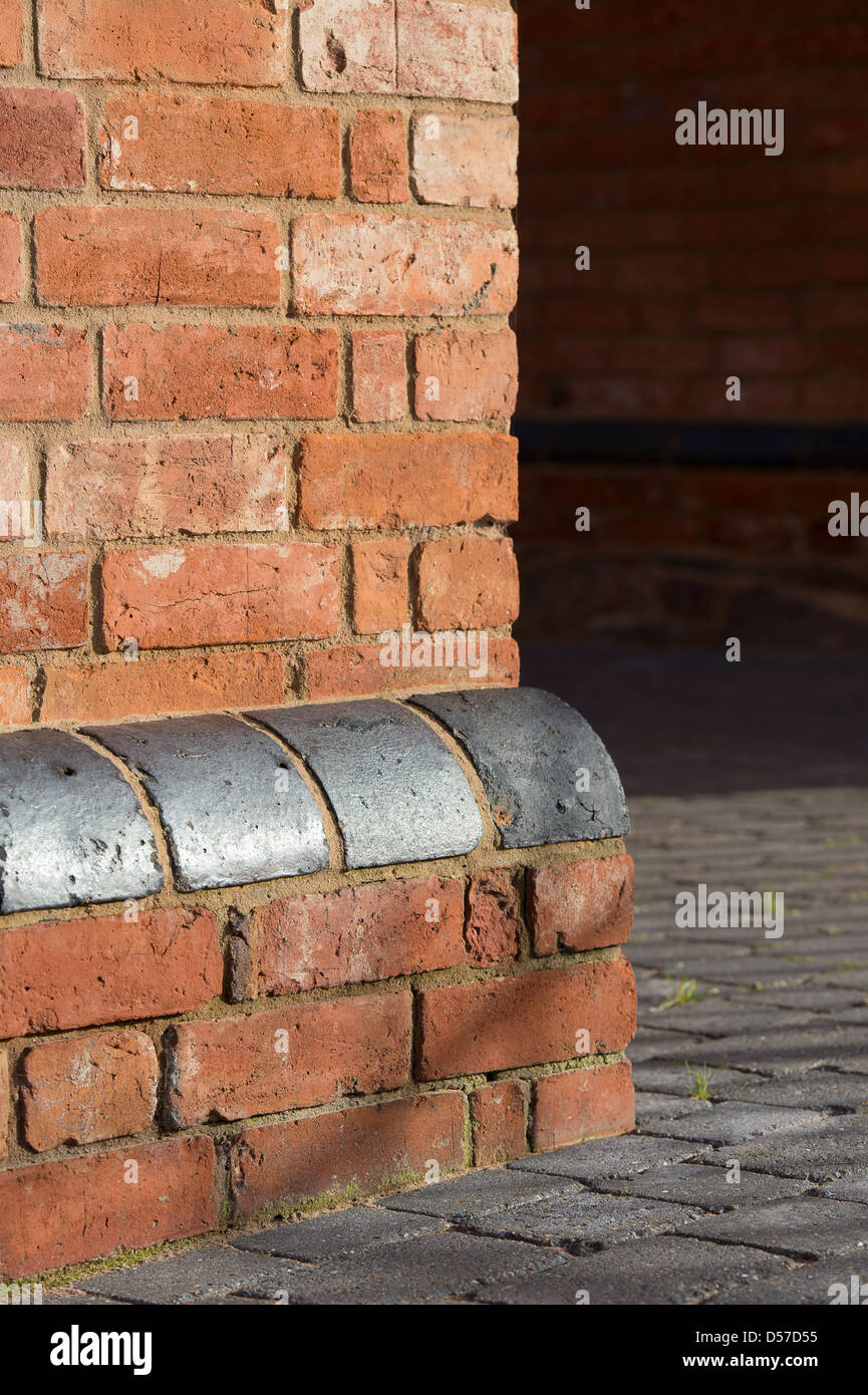 Close up of brickwork on the exterior wall of a newly converted barn in ...
