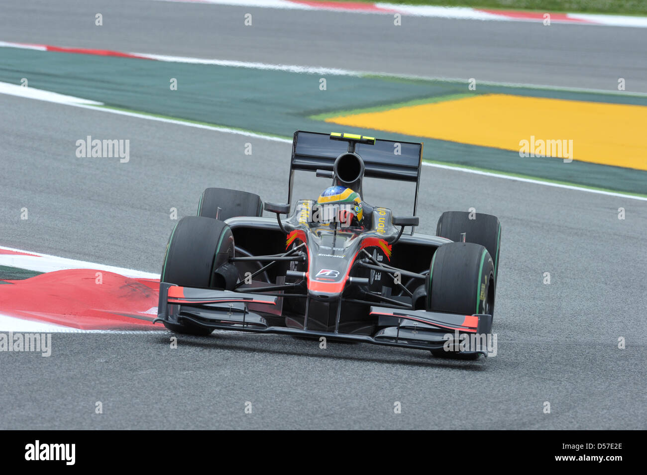Brazilian Bruno Senna of Team Hispania during a practice session two ...