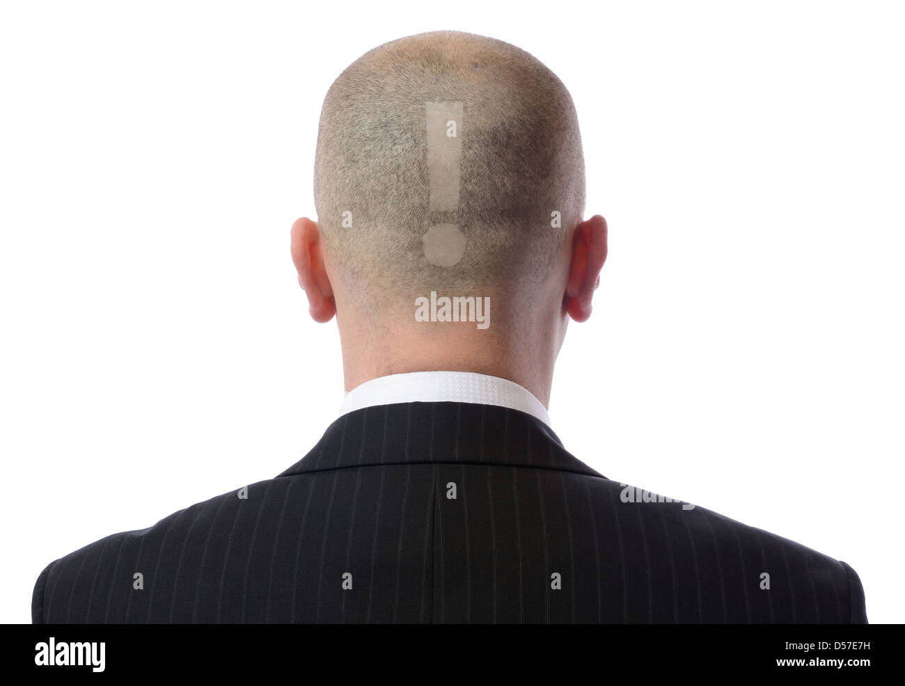 Rear view of bald man wearing suit over white background Stock Photo ...