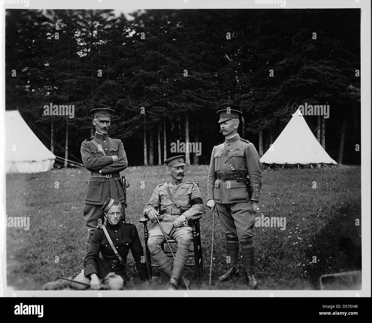 Officers in tents Black and White Stock Photos & Images - Alamy