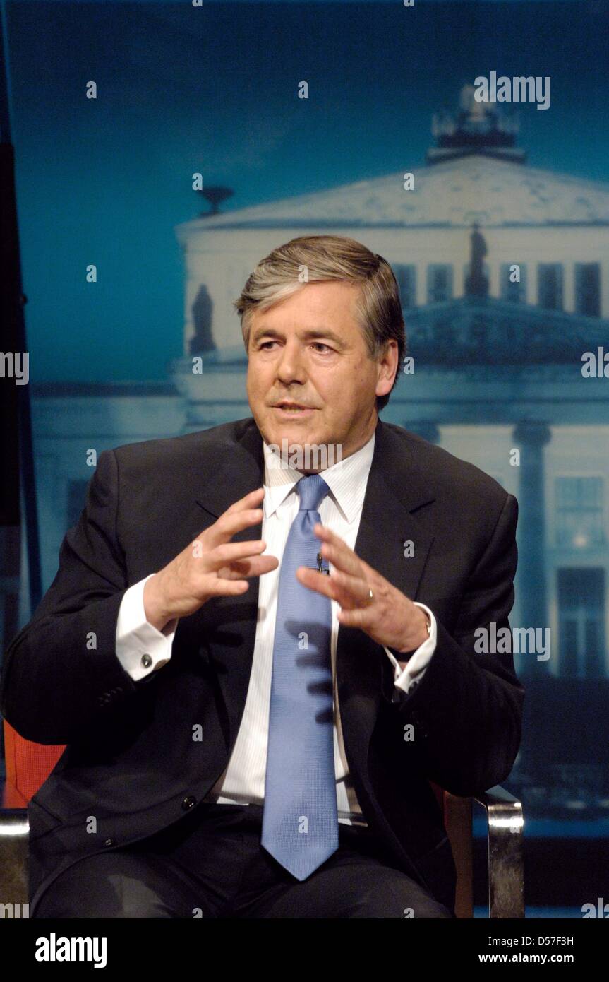 Deutsche Bank CEO Josef Ackermann pictured during taping of TV panel ...