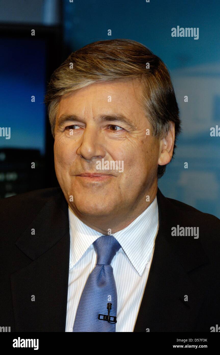 Deutsche Bank CEO Josef Ackermann pictured during taping of TV panel ...