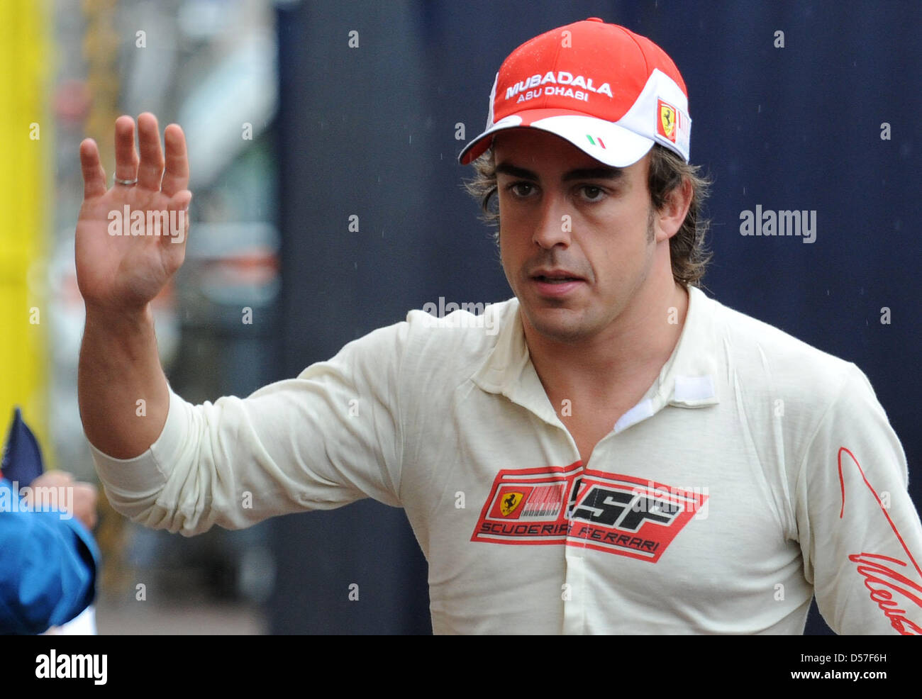 Spanish driver Fernando Alonso of Scuderia Ferrari during Practice 2 ...
