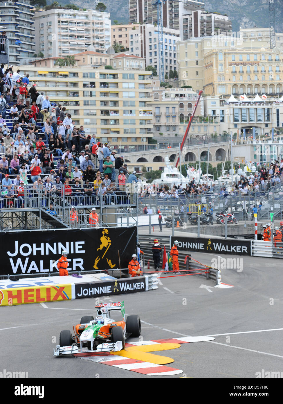 German driver Adrian Sutil of Force India steers his car during ...