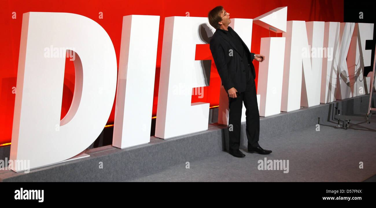 The parting secretary of left wing party 'Die Linke', Dietmar Bartsch ...