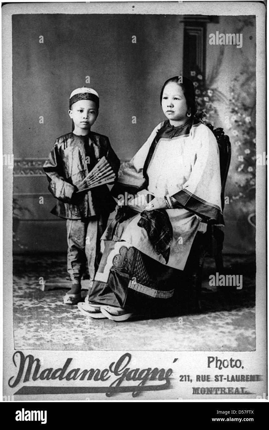 A portrait of Mrs. Wing Sing and her son taken in Montreal, Canada ...