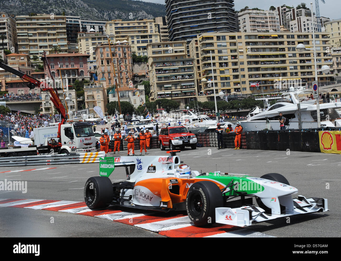 German driver Adrian Sutil of Force India comes through Chicane during ...