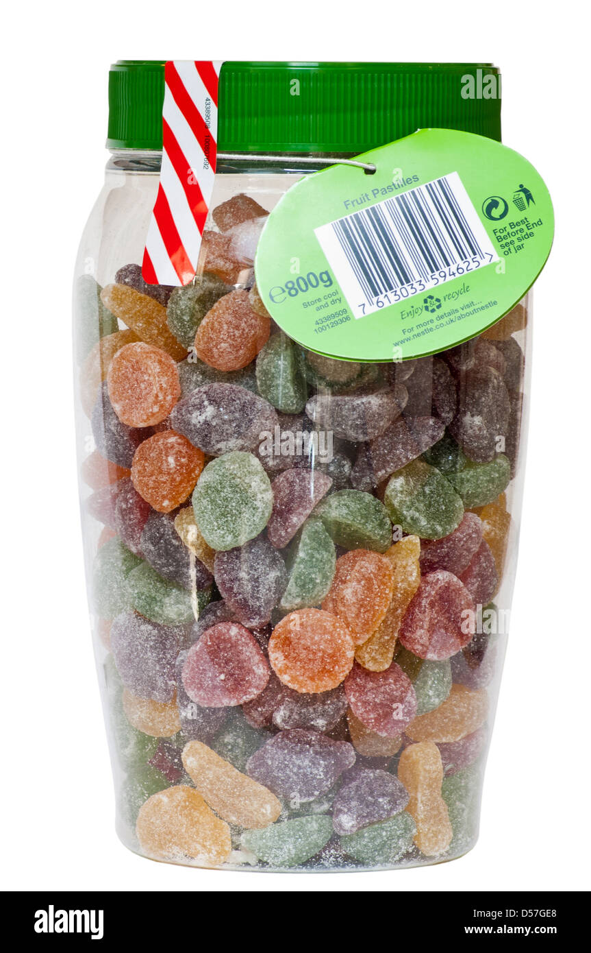 Jar Of Fruit Pastilles Sweets Stock Photo - Alamy