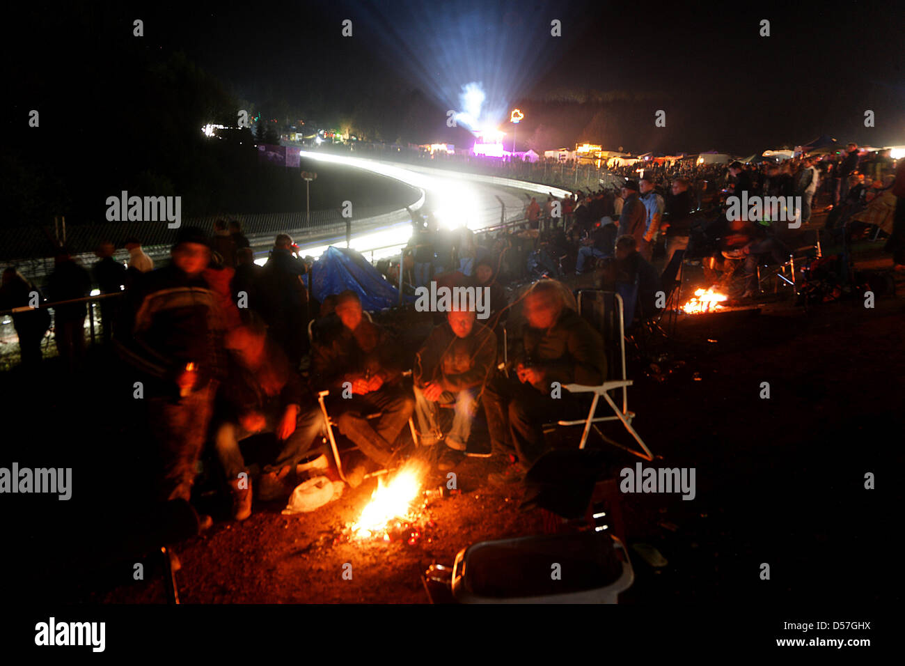 A party scene at the 24 Hours on Nurburgring race track in Nuerburg ...