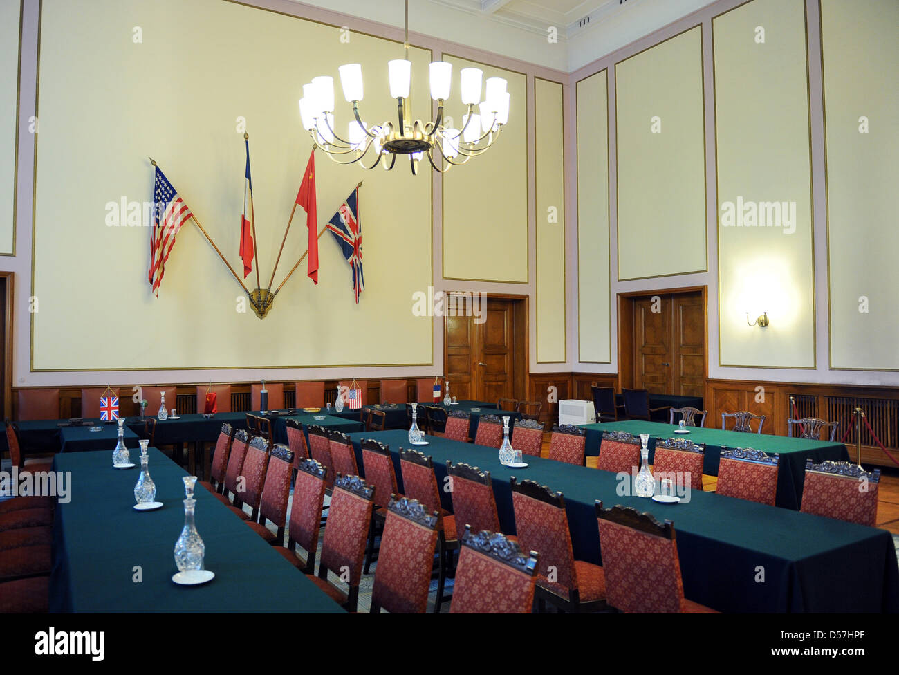 View into the room where Germany's unconditional surrender was signed ...
