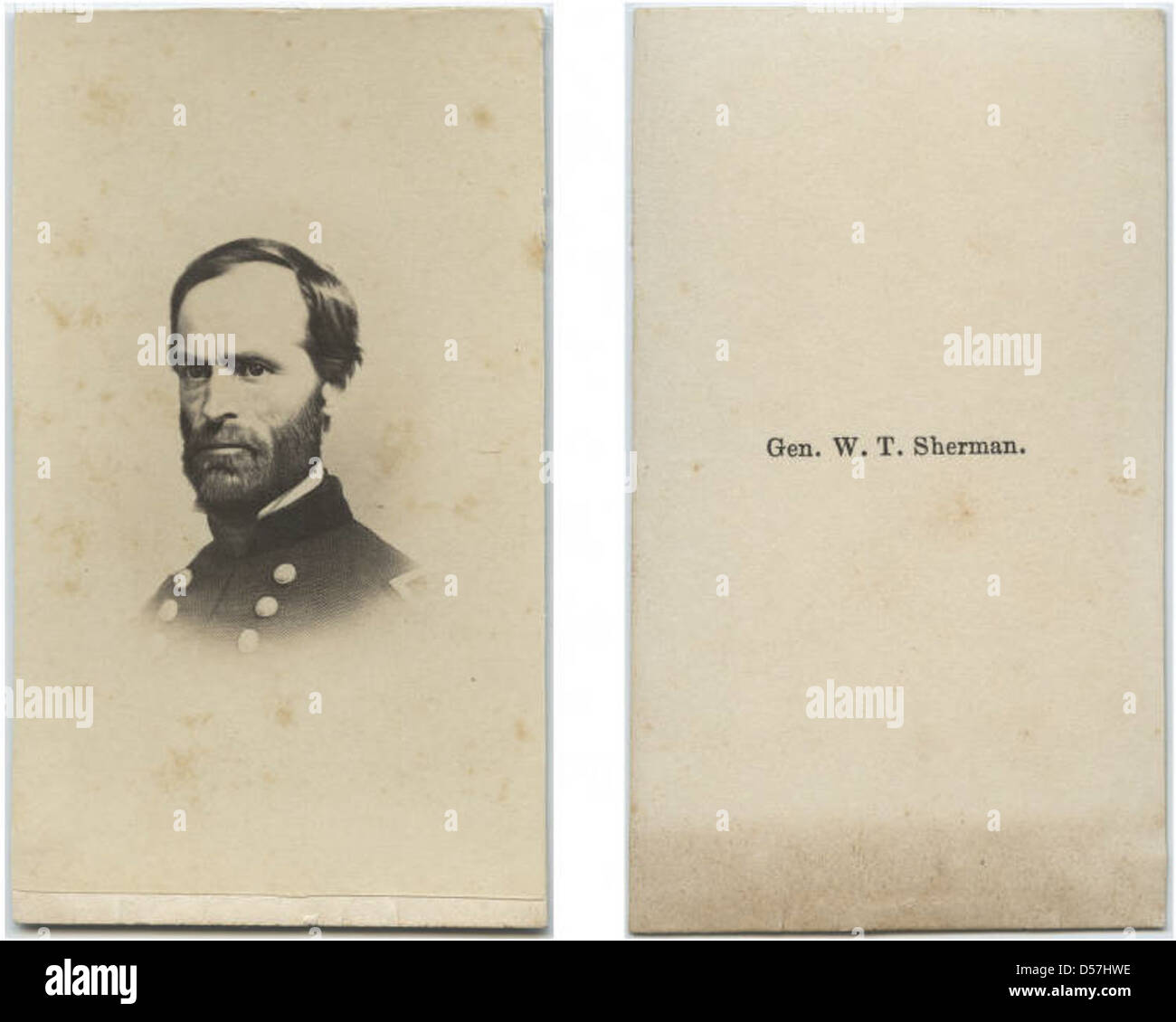 A portrait of General William Tecumseh Sherman, a prominent Union Army general during the ...
