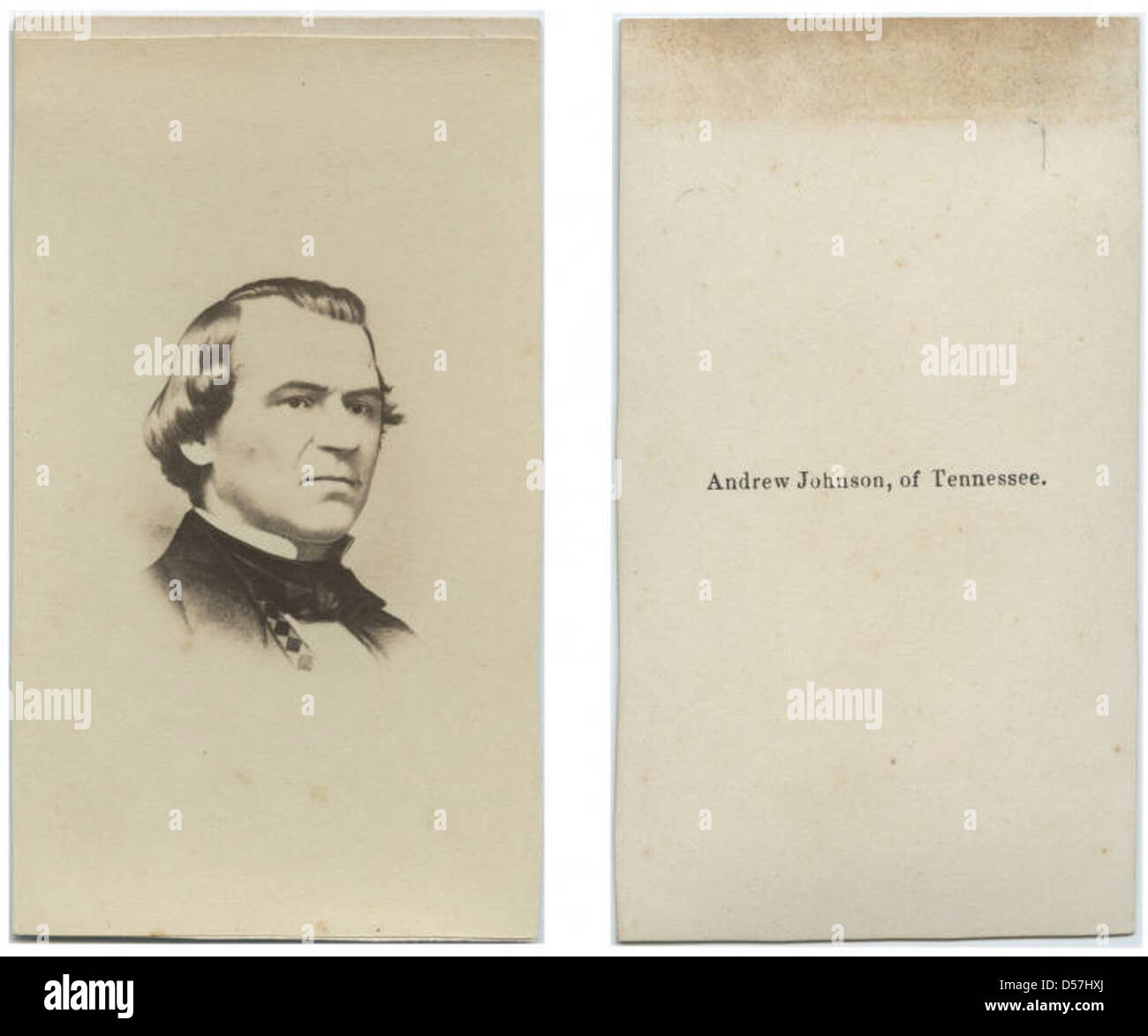 A portrait of Andrew Johnson, the 17th president of the United States ...