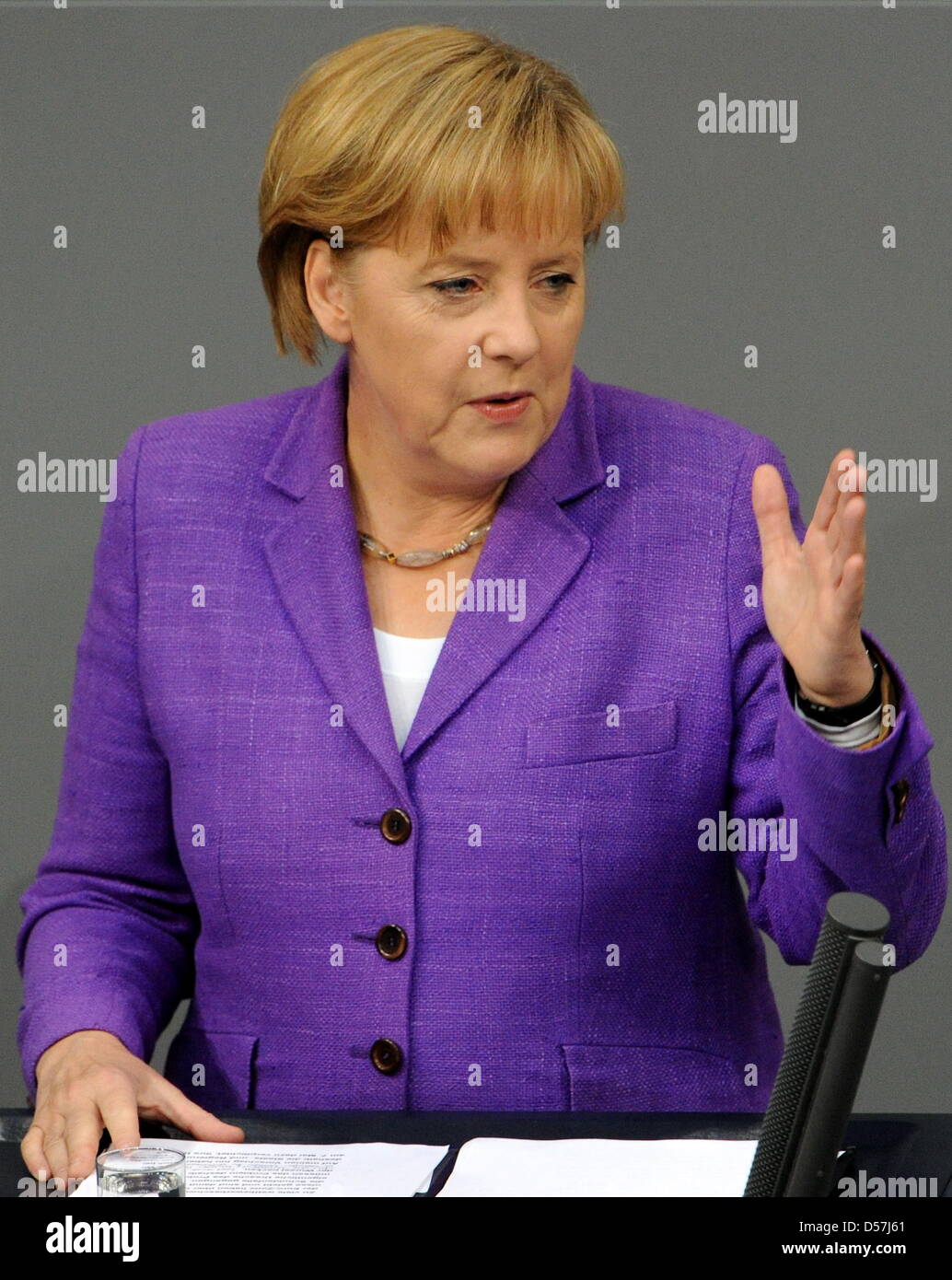 German Chancellor Angela Merkel gives a government statement on the ...