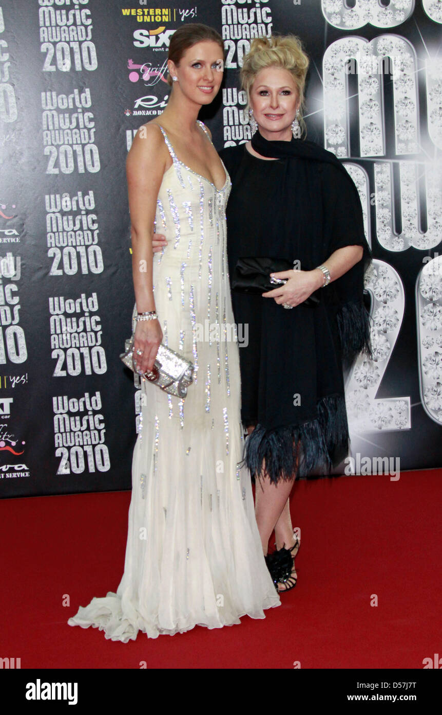 Kathy (R) and daughter Nicky Hilton arrive at the World Music Awards ...