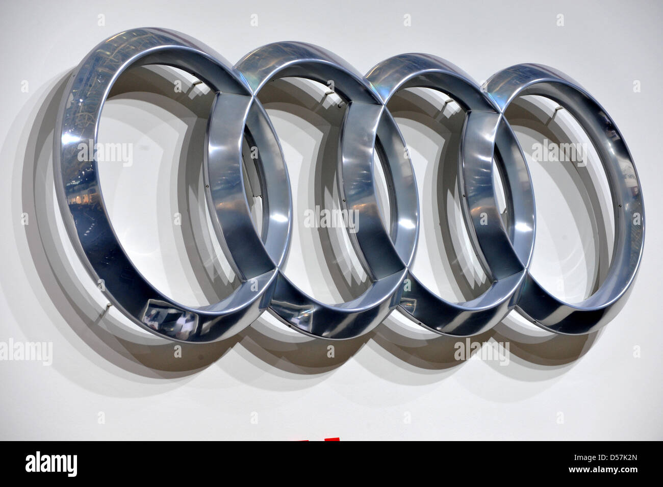 The Audi logo pictured at the company's headquarters at the Audi AG ...