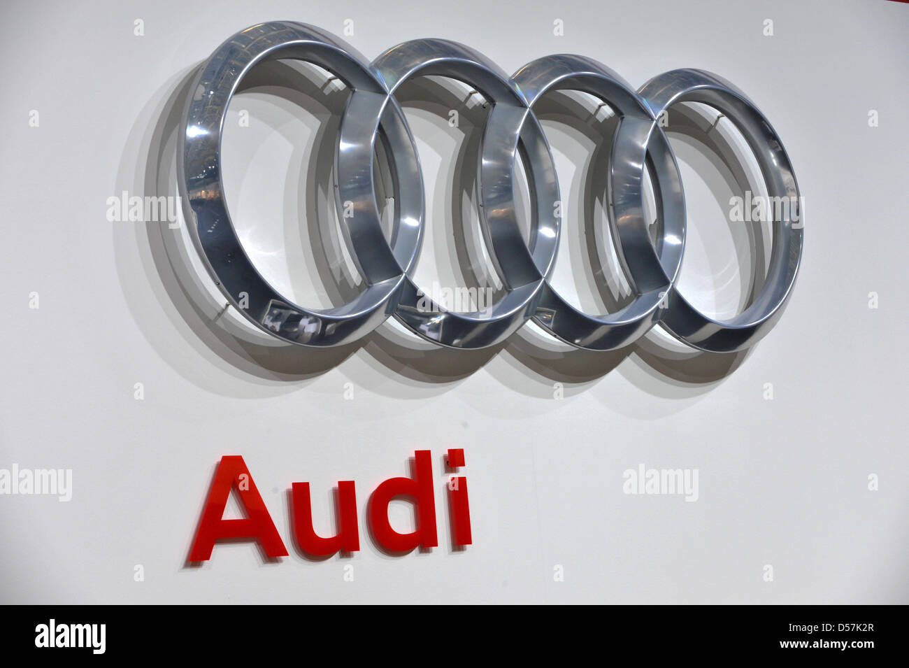 The Audi logo pictured at the company's headquarters at the Audi AG ...