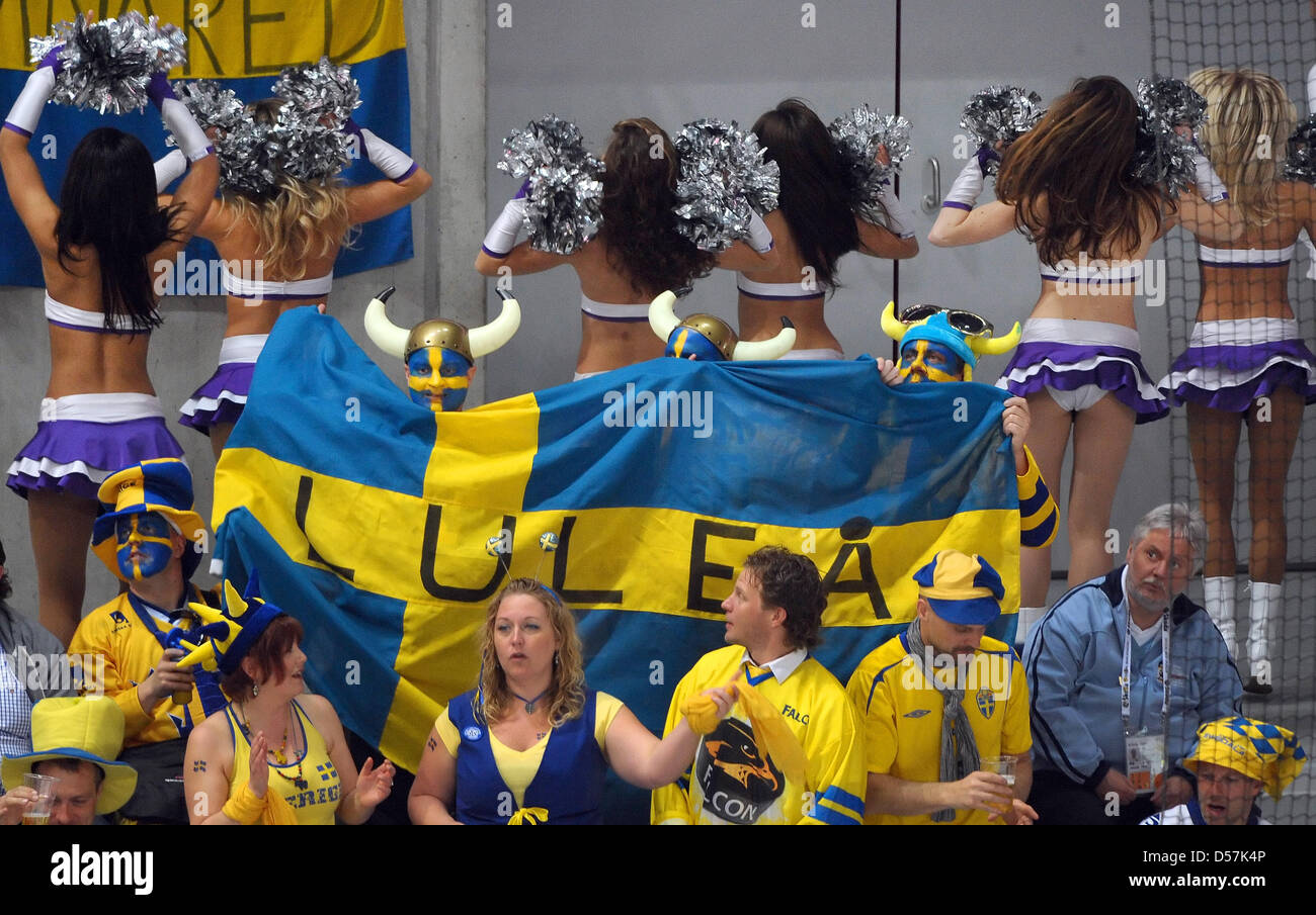 Sweden's fans cheer during IIHF Ice Hockey World Championships quarter ...