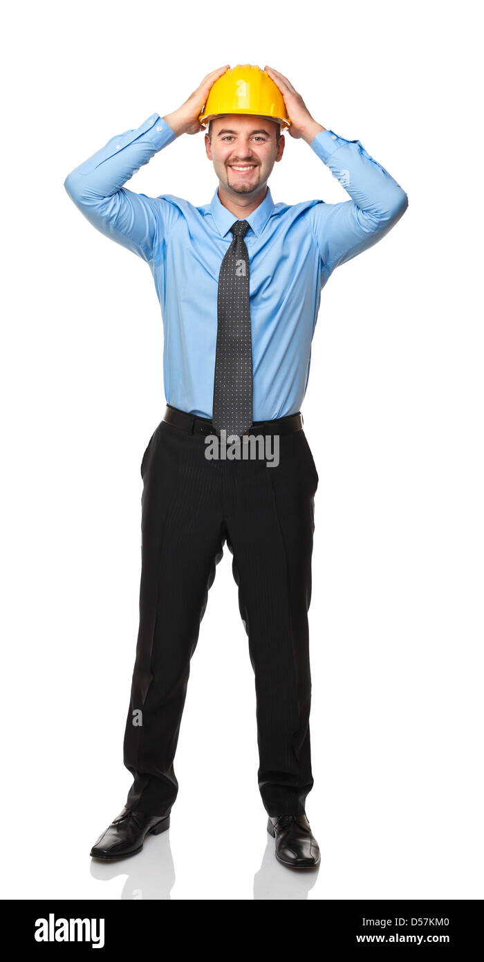 engineer portrait isolated on white background Stock Photo - Alamy