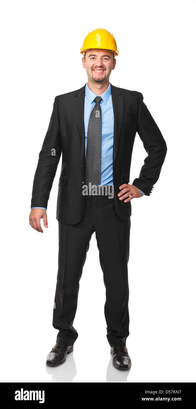 engineer portrait isolated on white background Stock Photo - Alamy