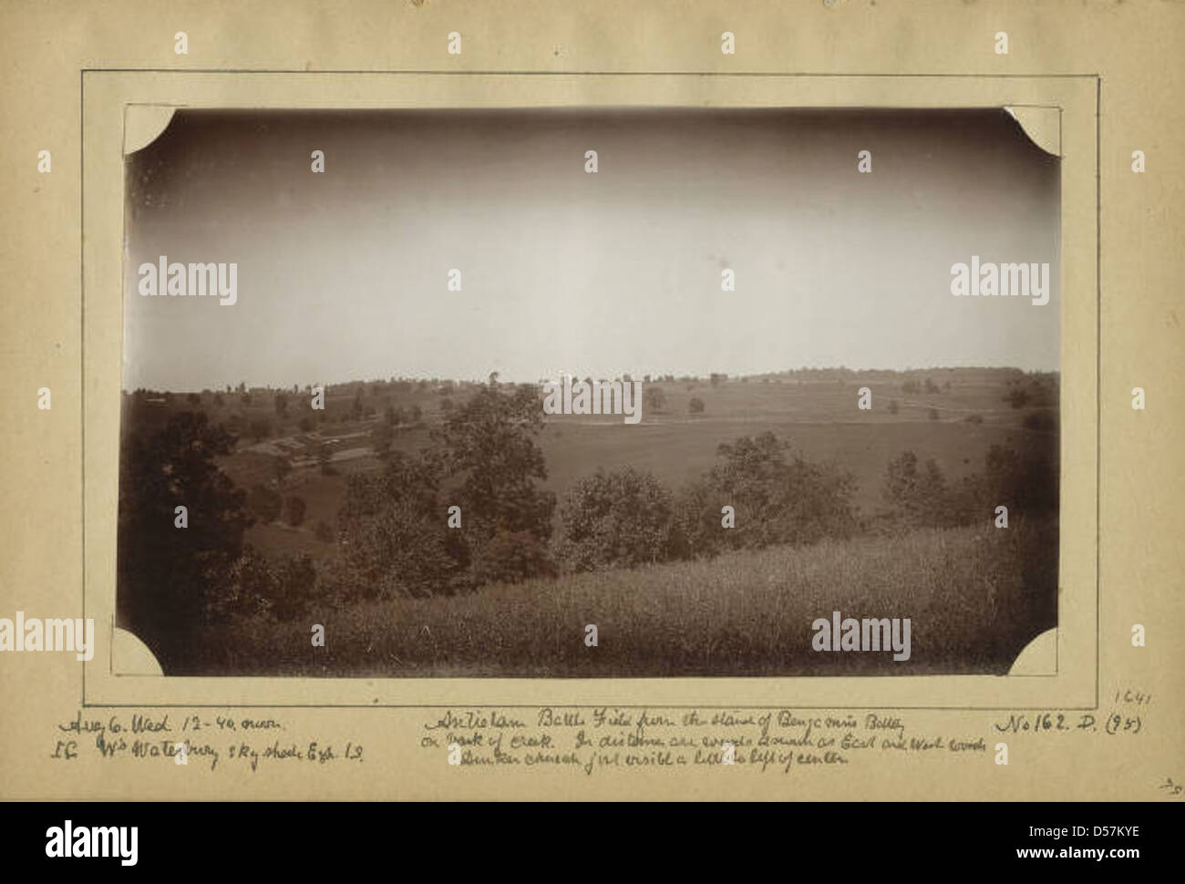 A photograph of the Antietam Battlefield, taken from the stand of ...