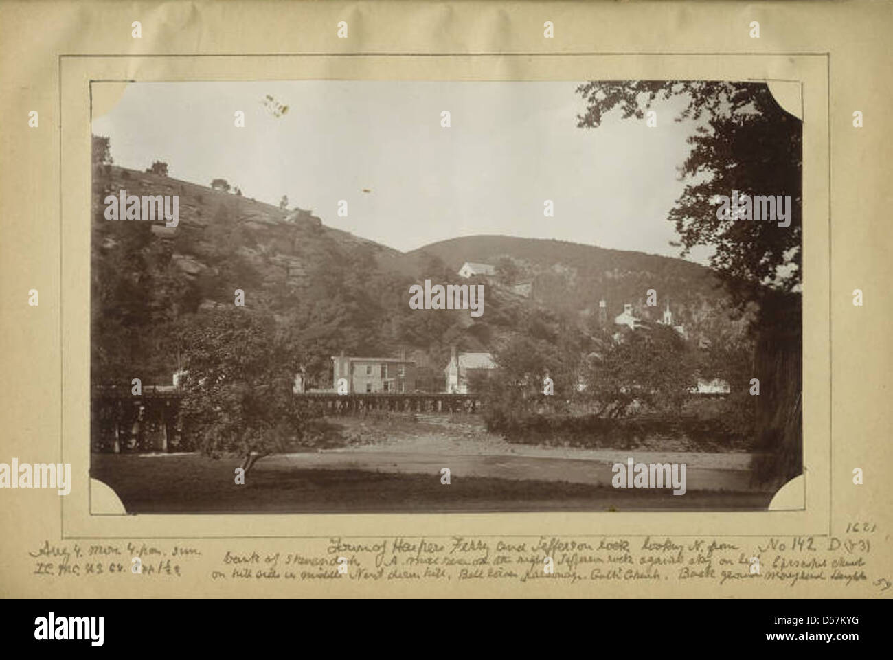 A view of Harpers Ferry and Jefferson Rock, overlooking the Shenandoah ...