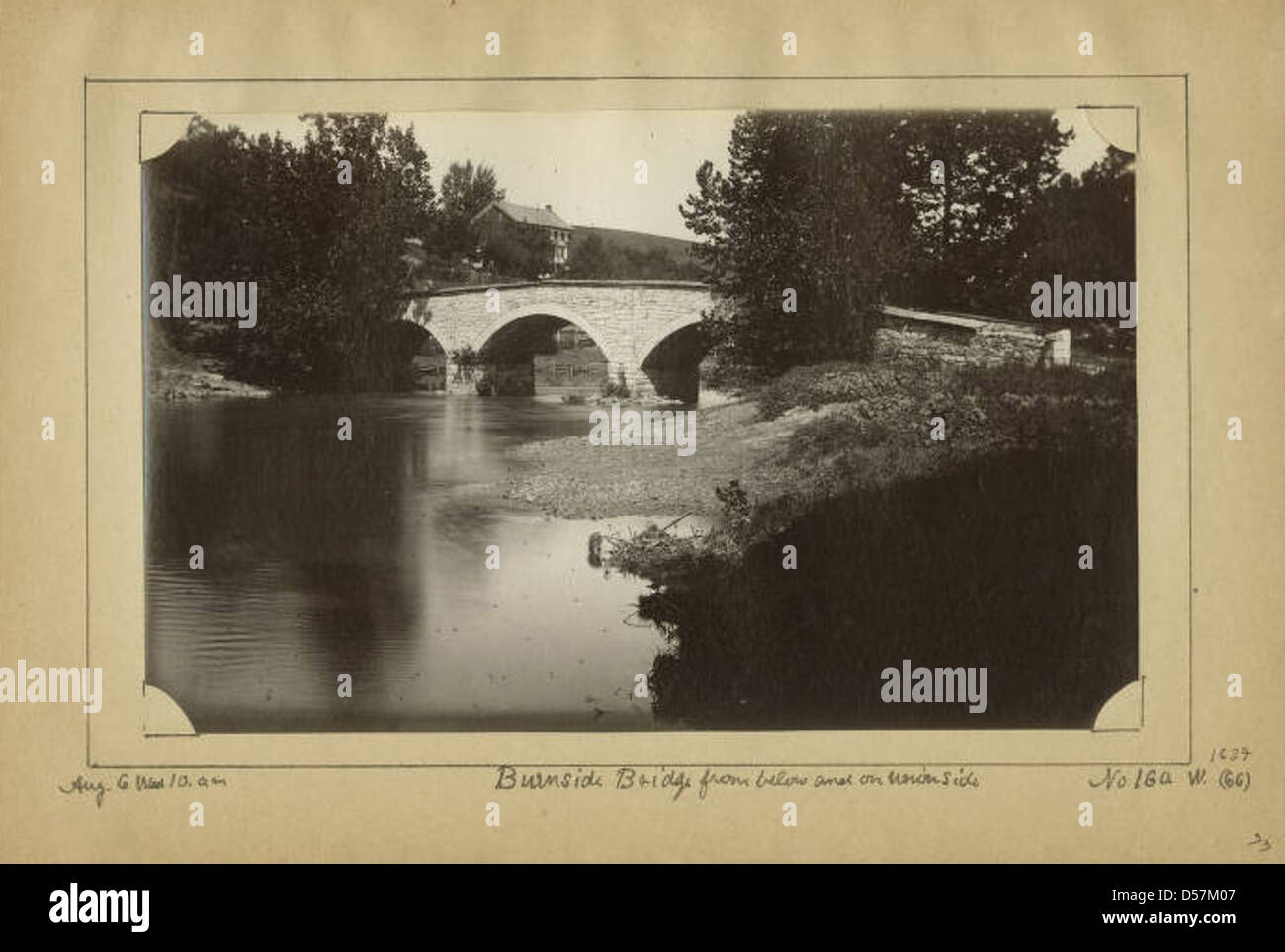 A photograph of Burnside Bridge at the Antietam Battlefield, Maryland ...