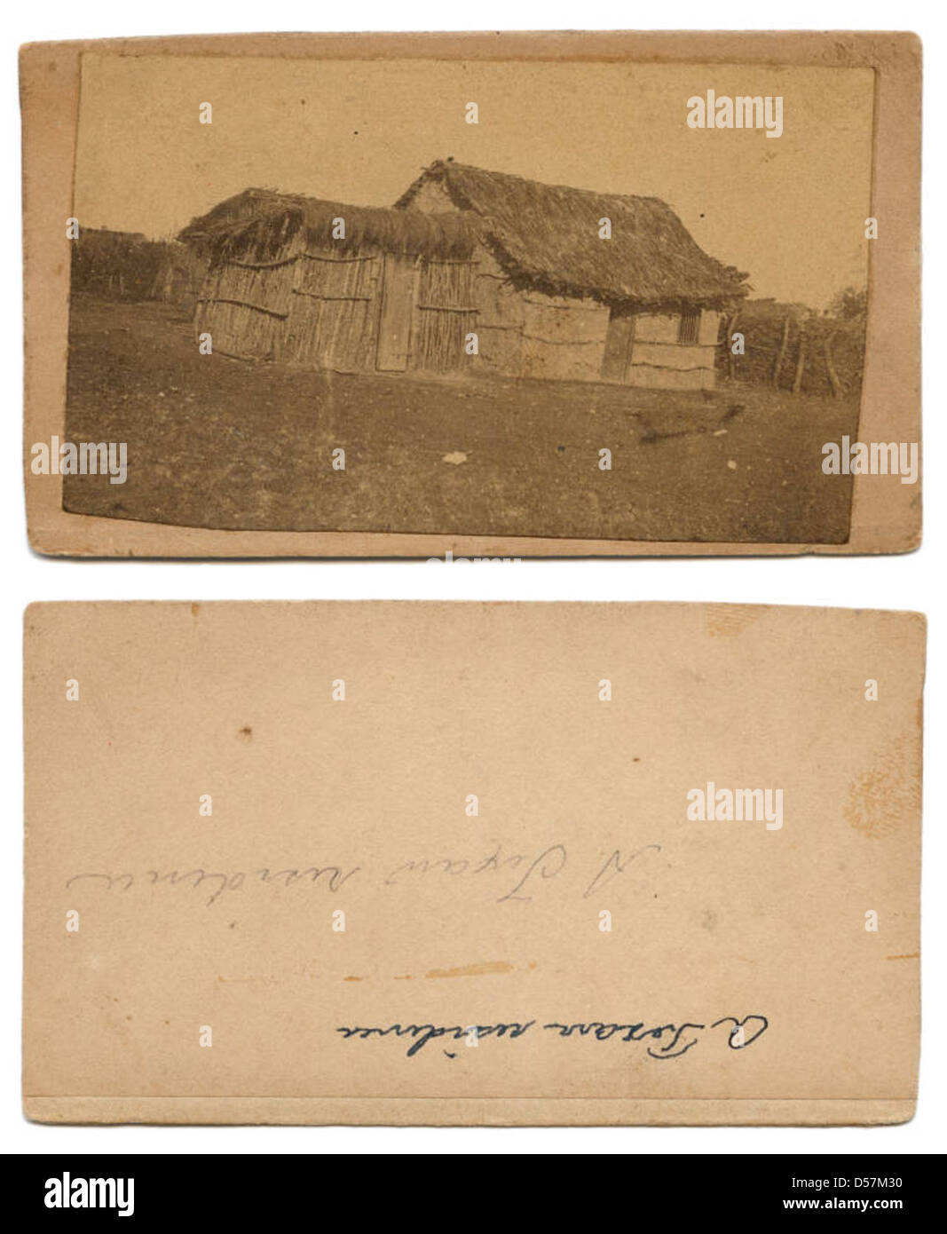A historical image of a Texan residence in 1865, showing the ...