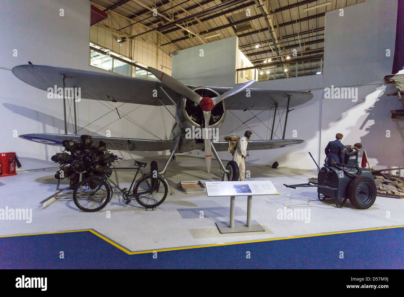 Gloster Gladiator fighter biplane, Royal Air Force (RAF) Museum, London ...