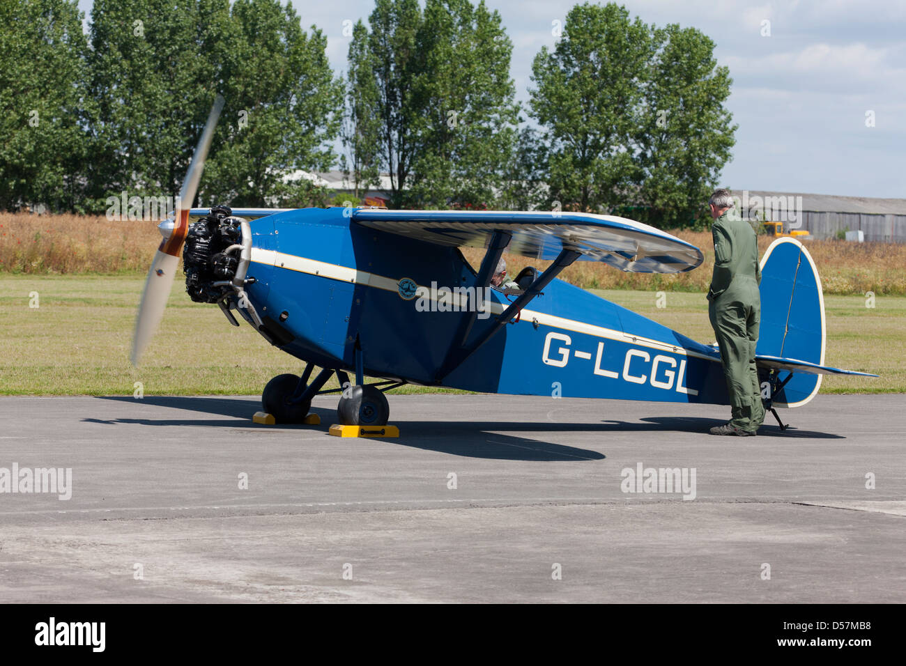 Comper CLA7 Swift Replica G-LCGL doing engine runs at Breighton ...