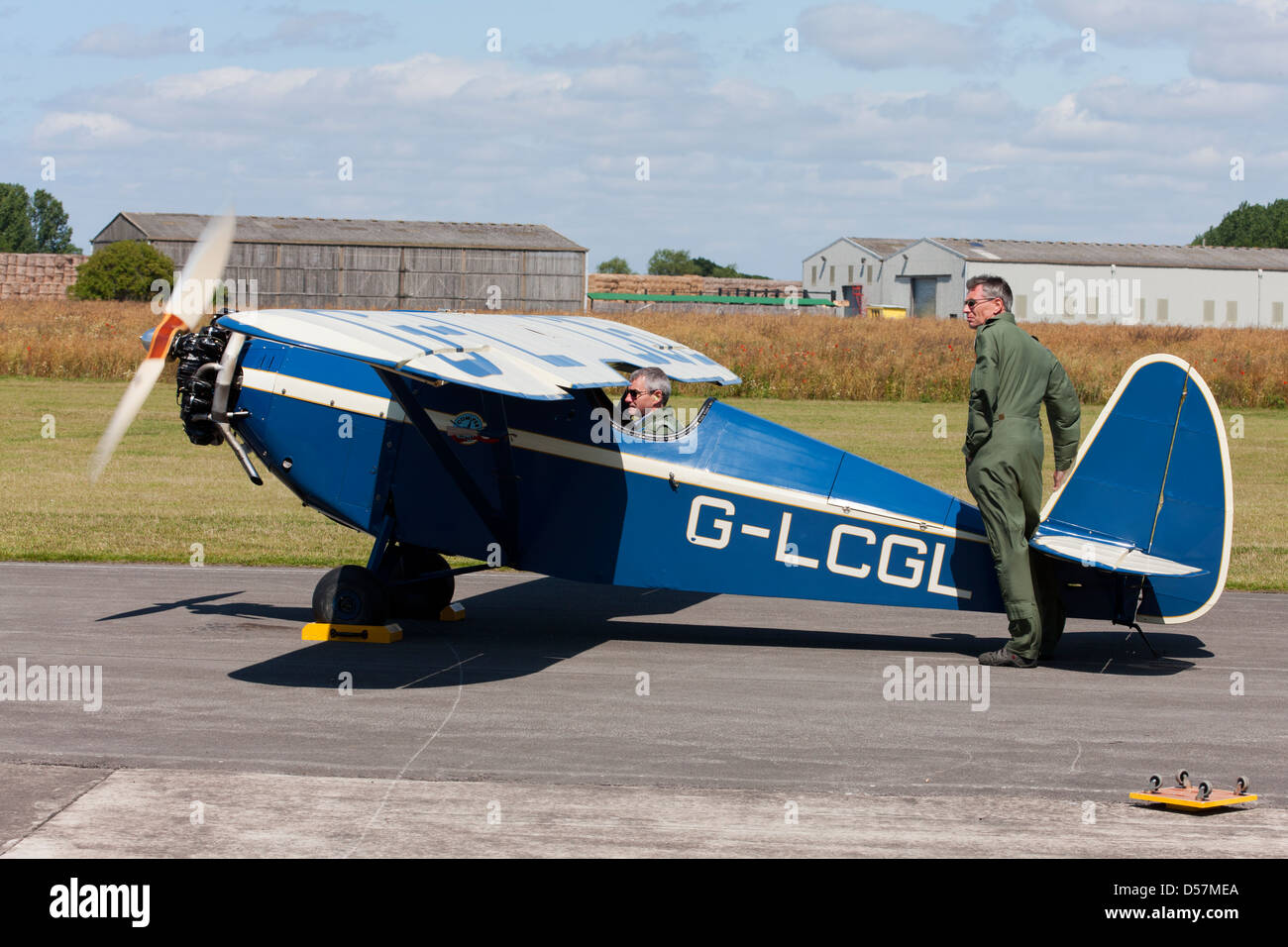 Comper CLA7 Swift Replica G-LCGL doing engine runs at Breighton ...
