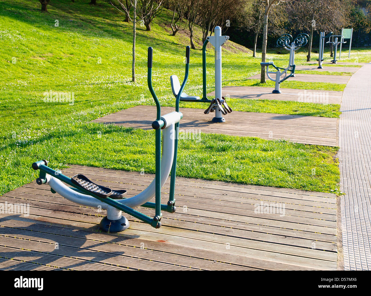 Exercise equipment in a public park in a sunny day Stock Photo - Alamy