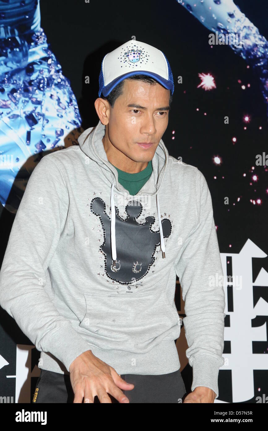Aaron Kwok at celebration activity of his concert in Hong Kong, China ...