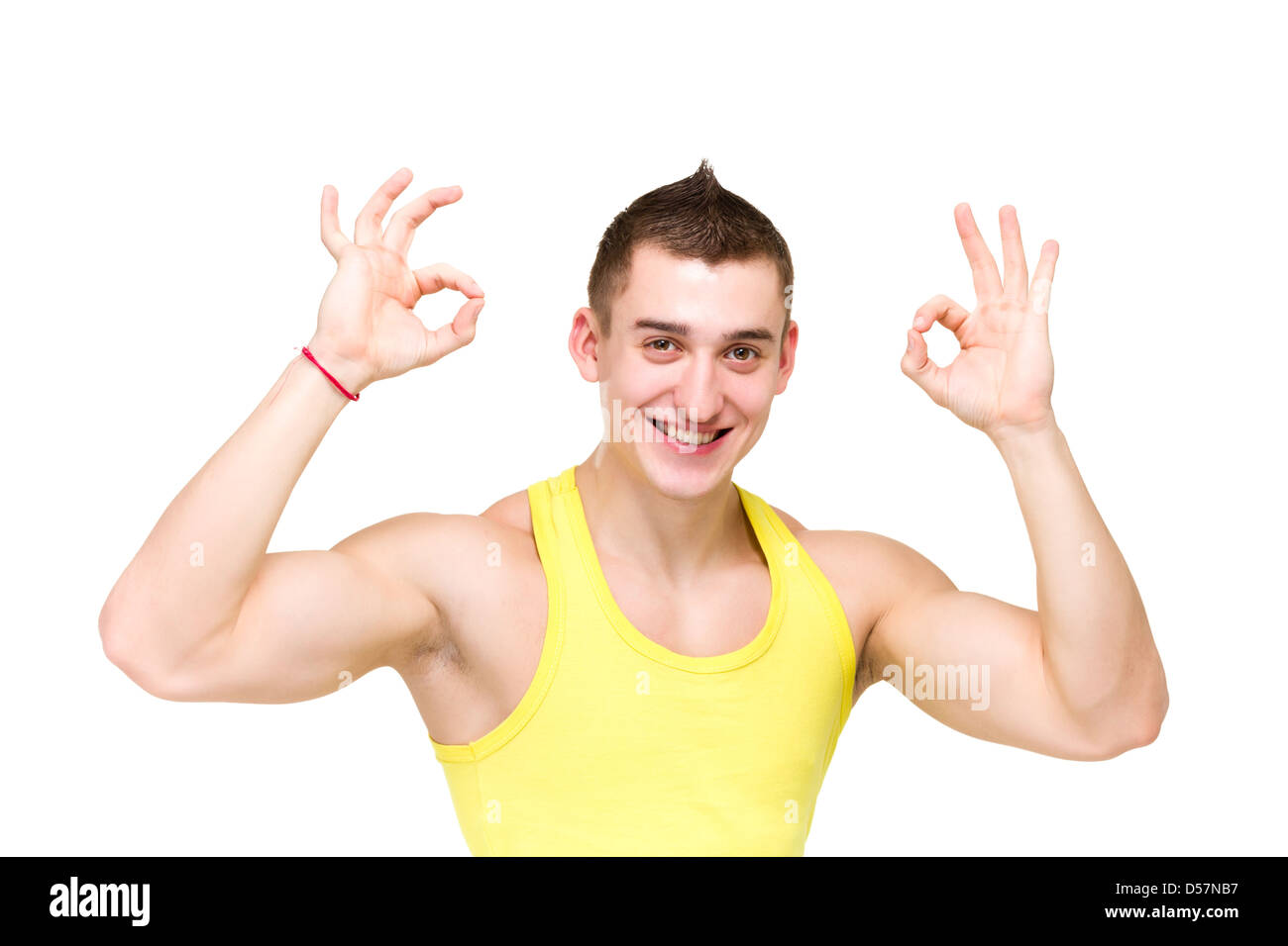 Happy man giving okay sign Stock Photo - Alamy