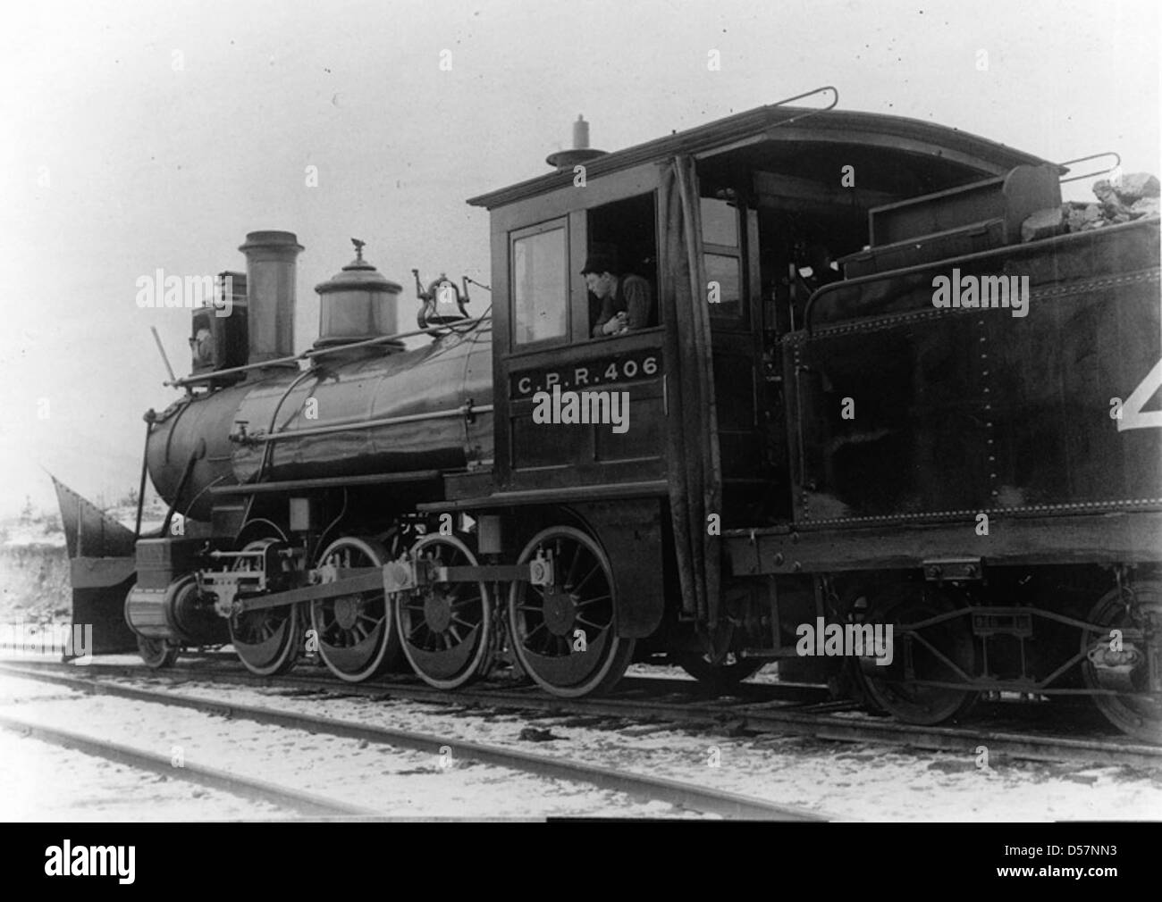 Canadian pacific rail locomotive Black and White Stock Photos & Images ...