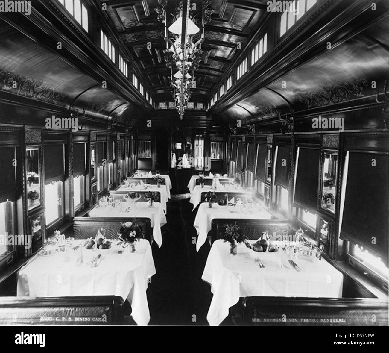 The C.P.R. dining car in Montreal, Canada, from 1890, highlights the ...