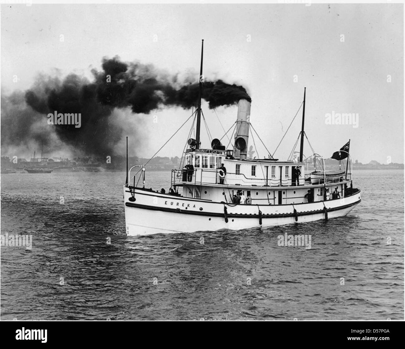 A photograph of the steam launch 'Eureka', taken around 1908 in ...