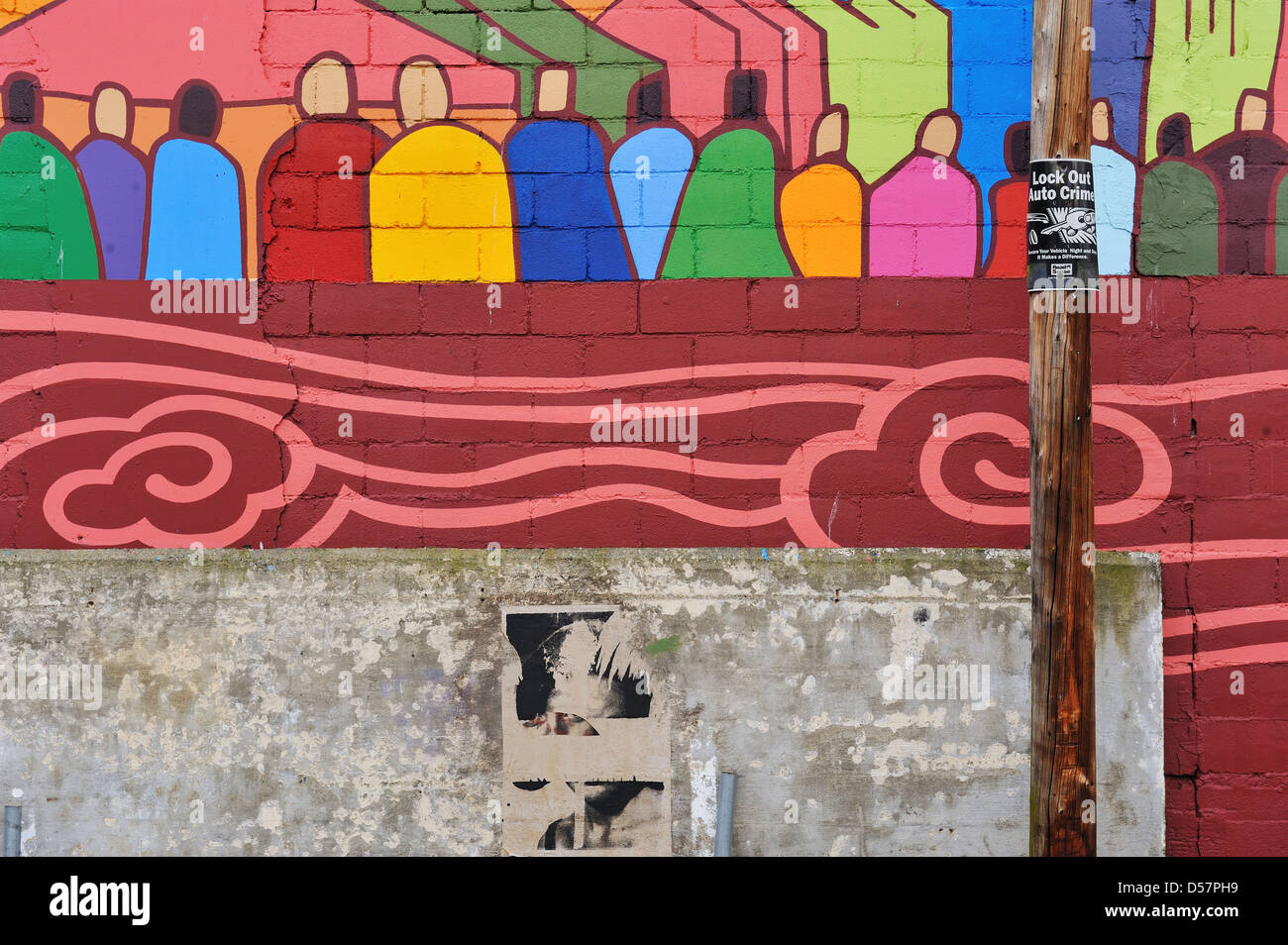 Some graffiti,sign,warning Signs on the wall in downtown of Vancouver ...