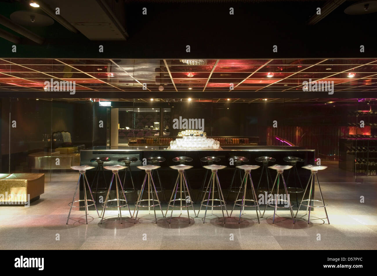 Metal stools in nightclub Stock Photo - Alamy