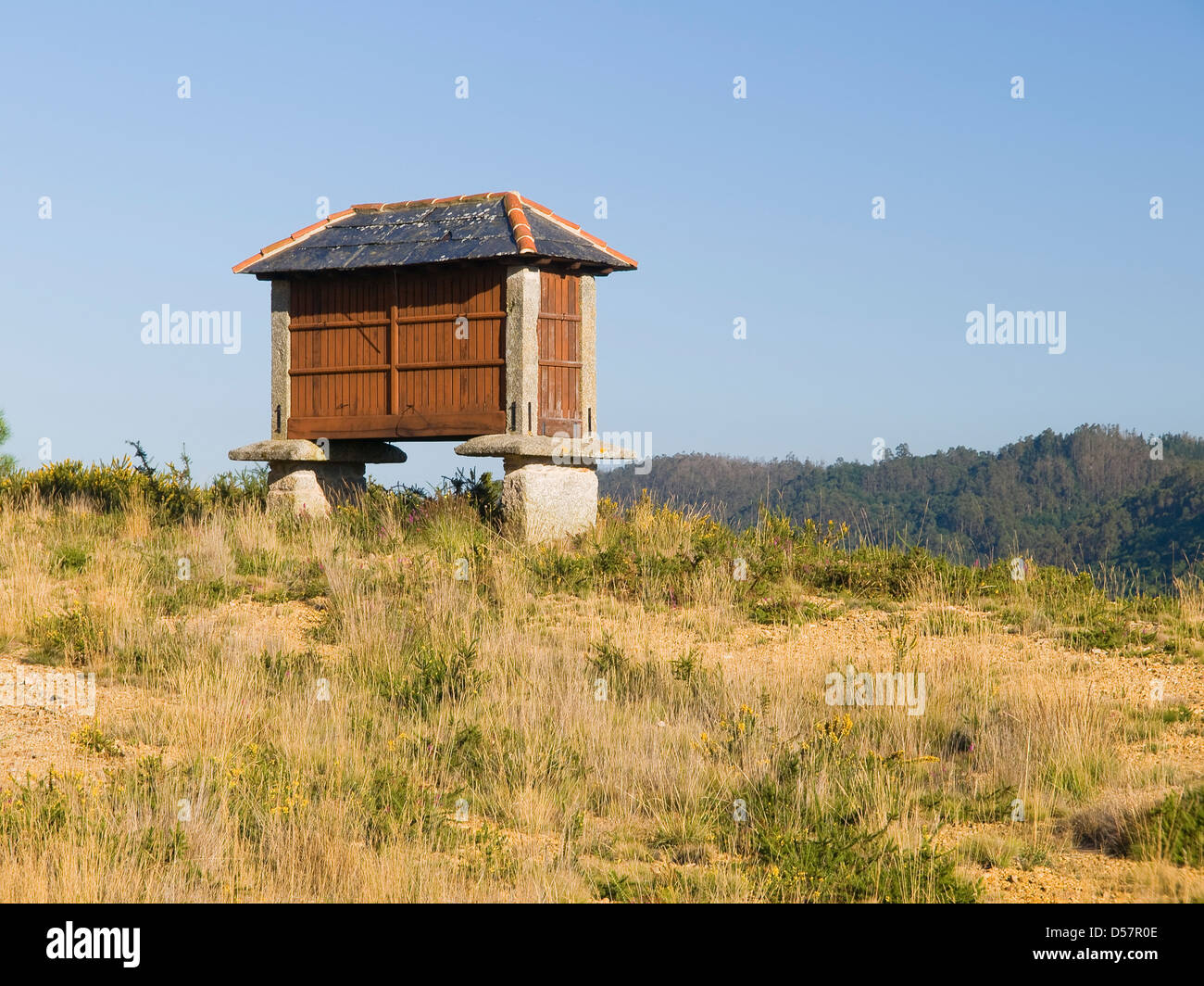 A granary in the field. The granary is used to store grain Stock Photo ...
